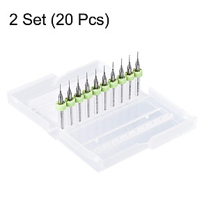 uxcell PCB Drill Bits 0.3mm Tungsten Carbide Rotary Tool Jewelry CNC Engraving Print Circuit Board Micro Drill Bits 1/8 Inch Shank 2 Set (20 Pcs)