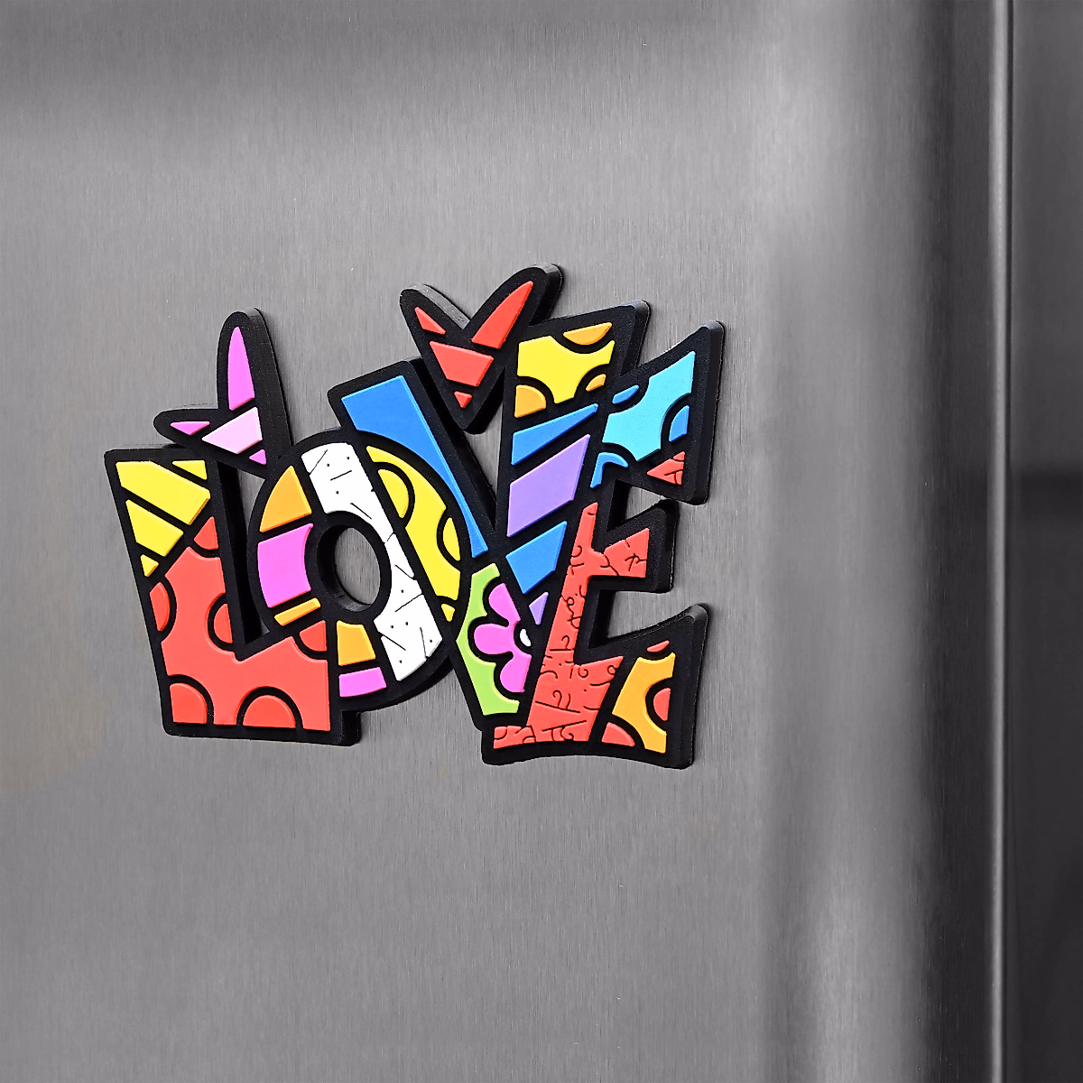 BRITTO Romero Large Decorative Multi-Use Rubber Magnet, Love Word