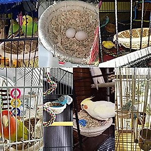 Bird Breeding Nest Parakeet Bed for Cage Parrot Hatch House Handmade Cotton Weave Hemp Rope Nesting with 3pcs Perchs for Budgie Cockatiel Conure Canary Finch Lovebird