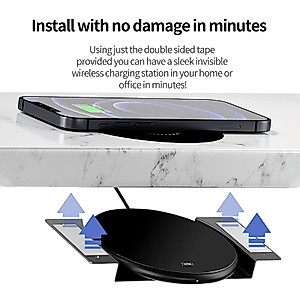 KPON Invisible Wireless Charger, Hidden Long Distance Charger, Under Desk 10W Furniture Charging Pad for iPhone 14/14 Plus/14 Pro/14 Pro max/13 Series/Wireless Phones