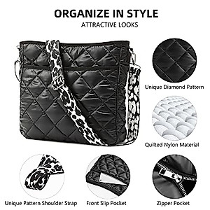 Quilted Crossbody Bags for Women - Trendy Purse for Women - Adjustable Strap Unique Pattern - Waterproof,Long-Lasting Material - Creative Gift for Mother,Wife,Girlfriend,Sisters,Best Friends - Black