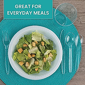 Plasticpro 6 inch Round Plastic Plates Microwaveable, Disposable, White, Dinnerware 100 Count