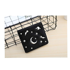 Women Velvet Starry Sky Bifold Wallet Card Holder Organizer Coin Purse with Hasp