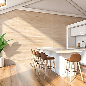 Art3d Natural Bamboo Wall Panel for Interior Wall Decor, Renewable Pole Wrap Wainscoting Paneling for Wall Ceiling Furniture Cabinet Office, 48 x 96 Inch - Carbonized