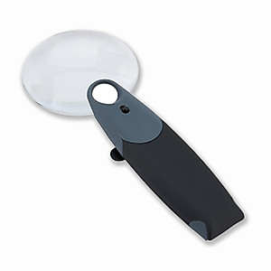 Carson FreeHand 2.5x LED Lighted Hand-Held or Hands-Free Magnifier with 5.5x Spot Lens (FH-25)