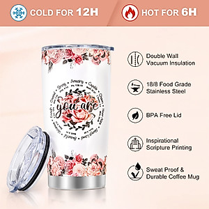 Wallcup Christian Gifts for Women, Religious Birthday Gift for Women Faith, Inspirational Gift for Her, Friend, Mom, Sister, Teen, Spiritual Tumbler 20OZ