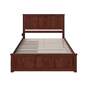 Atlantic Furniture AR8646114 Madison Platform Bed with Matching Foot Board and 2 Urban Bed Drawers, Queen, Walnut