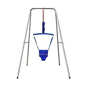 Shiker Baby Door Jumper, Length Adjustable Baby Hanging Swing Jump Bouncer, Portable Foldable Stand Scientific Saddle, Pink