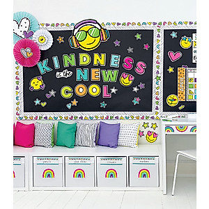 Carson Dellosa Kind Vibes Doodle Heart Bulletin Board Borders, 36 Feet of Scalloped Heart Classroom Borders for Bulletin Board