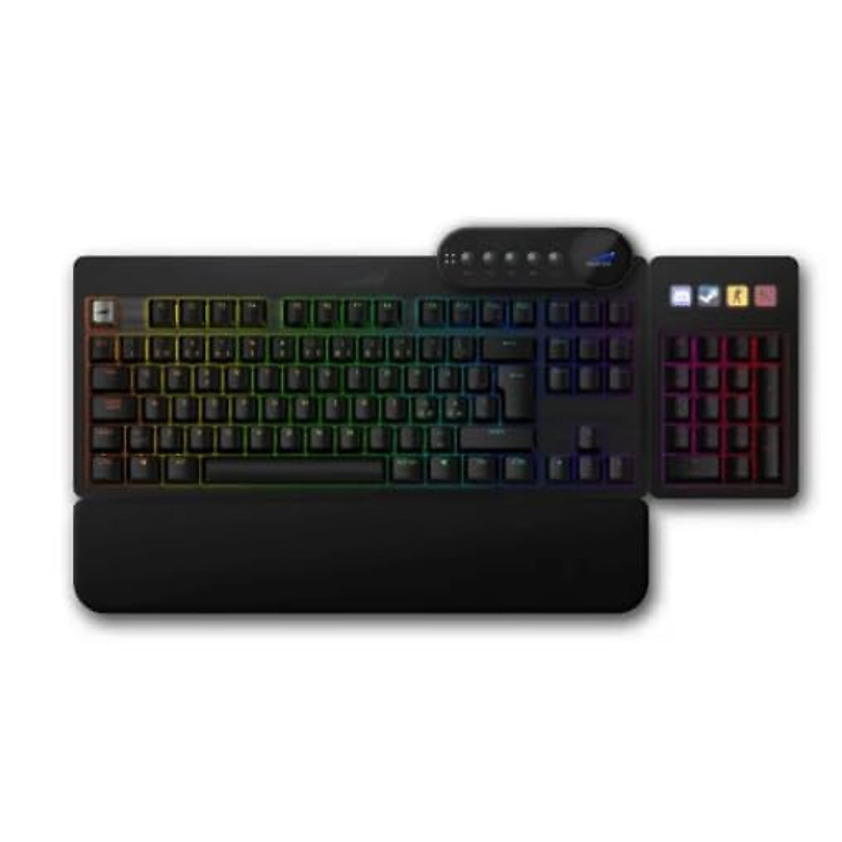 Mountain Everest Max Mechanical Gaming Keyboard - USB Hub - Cherry MX Hot-Swappable Switches - RGB Backlit (Midnight Black, Red - Linear & Quiet)