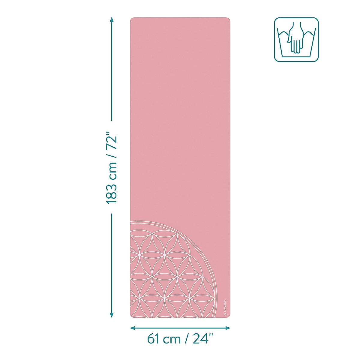 Navaris Foldable Yoga Mat for Travel - 1/16" (1.5mm) Thick Exercise Mat for Pilates, Workout, Gym, Fitness - Non-Slip Folding Portable Mat