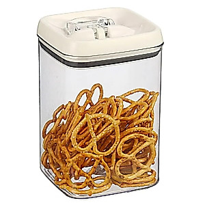 Airtight Food Storage Container with Lids, 16 Cup Flip-Tite Square for Dry Food, Flour, Sugar, Soup, Freezer Safe, Microwaveable, White