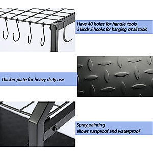 UU-Major Garden Tool Organizer for Garage Corner Heavy Duty,Garage Storage Organization for Broom,Mop,Rakes,Free Standing,Yard Tool Holder for Lawn/Shed/Outdoor.