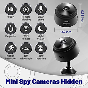 Mini Security Camera (A 64G SD Card Included), 1080P HD WiFi Home Indoor Outdoor Camera for Baby/Pet/Nanny, IP Camera Remote Viewing for Security with iOS, Android Phone APP