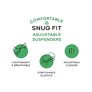 Man of Men St Patricks Day Suspenders Shot Glass Suspenders - St Patricks Day Accesories, Lucky Shot Glasses Suspenders with Clips