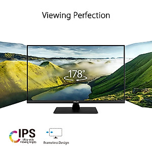 ASUS 31.5” 2K Monitor (VP32AQ) - WQHD (2560 x 1440), IPS, 100% sRGB, HDR10, 75Hz, Speakers, Adaptive-Sync/FreeSync, Low Blue Light, Eye Care, VESA Mountable, Frameless, DisplayPort, HDMI, Tilt,BLACK