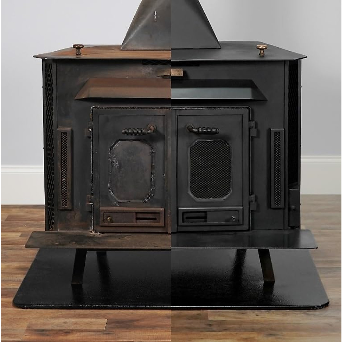 Rutland Products, Black Rutland 1200-Degree F Brush-On Flat Stove Paint, 16 Fluid Ounce, Fl Oz (Pack of 1)