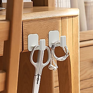 Modixun 8pcs Double Wall Hooks, Openable and Closeable, Self-Adhesive Double Prong Hooks, Double Robe Towel Hooks, Dual Hooks for Coat, Bag, Hat, Scarf, Jacket, Key, White