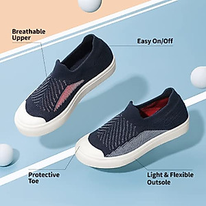 DREAM PAIRS Sneakers Boys Girls Machine Wash Little Kids Lightweight Slip-on Walking Shoes with Laundry Bag Navy Size 2 Little Kid SDFS2309K