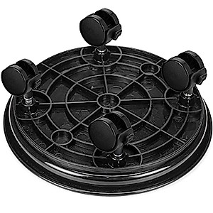 Fasmov 3 Pcs Plant Pallet Caddy Plant Stand Round Flower Pot Mover, Plant Pot Pallet Dolly Caster with Universal Wheels (Black)