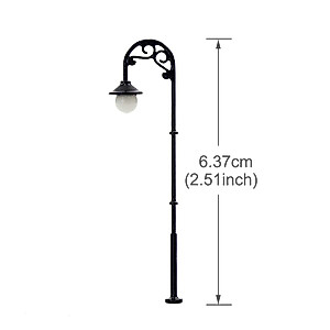 LYM56 10pcs Model Railway 1:87 Street Lights HO Scale 63mm or 2.48inch Single Head Lamps LEDs