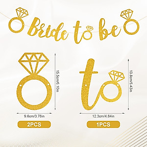 Bride to Be Banner, Glitter Gold Bridal Shower Banner Bride to be Decorations Bachelor Party Banner for Wedding Engagement Party Sign Decoration