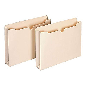 Staples 396444 Paper Stock File Jacket 2-Inch Expansion Letter Size Manila 50/Bx
