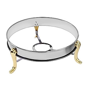 Vintoro Stainless Steel Round Chafing Dish, Buffet Warmer Tray, Upgraded Dish, Buffet Warmer Sets, Frame with Lid and Chafing Fuel Holder, Large Capacity Dish, for Kitchen Party Dining Buffet,Gold