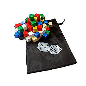Discount Learning Supplies 100 Assorted Blank Dice 16 mm with Storage Bag