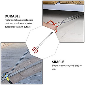 OUNONA 2 pcs Grill Extension Bonfire Oven Place Picker Convenient Color Garbage Scissor Tools Coal Pliers Reacher Fire Paper Function Rabbish Handy Aids Tongs Garden Waste