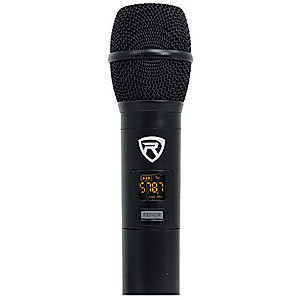 Rockville RKI65BT Dual UHF Wireless Microphones+Bluetooth Karaoke Mic Interface, Black