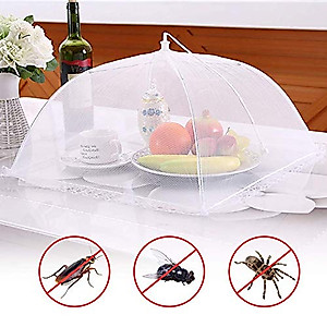 (6 Pack) Omont Pop-Up Food Cover Tents, 17 Inch X17 Inch Food Mesh Cover, Reusable and Collapsible Outdoor Picnic Food Cover Net,Suit for Parties Picnics,BBQs