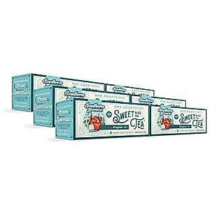 Southern Breeze Hot Brew Sweet Tea Original Iced Tea with Black Tea and Zero Carbs Zero Sugar, 22 Individually Wrapped Family Size Tea Bags, Pack of 6