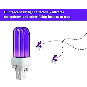 2 Pack Bug Zapper Replacement Bulbs,7W UV Light Ultraviolet Mosquito Killer Lamp 1/2 Acre Trap Replacement Bulb,4-pin Base 41050 Bulbs for DynaTrap DT1050 DT1100 DT1250 DT1260