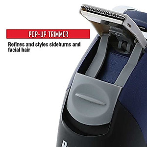Barbasol Rechargeable Electric Wet and Dry Rotary Shaver with Stainless Steel Blades and Pop Up Trimmer