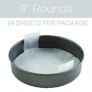 The Smart Baker - Perfect Parchment Paper - 9 inch Round Cake Pan Liner with Lift Tab. 24 Pre-Cut Baking Sheets. Greaseproof Non-Stick Baking Paper