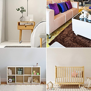 1-inch Casters Set of 4, Small Low Profile Caster with locking Brake & 360° Plate, Total Loads of 100 LB Furniture Transfers Castor Wheels, Rubber Wheel to Protect The Floor or Carpet from Scratches.