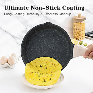 Kordisen Nonstick Frying Pan Skillet, 8 Inch Small Cooking Pan, Egg Pan Omelet Pan, Healthy Non Toxic Chef's Pan, Induction Compatible Cookware, PFOA Free