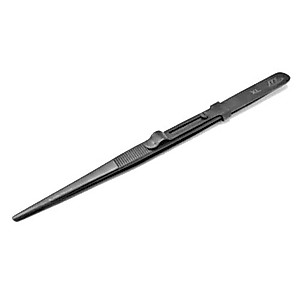 Diamond Tweezers Gemstone Black Anodized Tweezer 6-1/2" Slide Lock Large Tip for Gem and Jewelry Precision for Sorting Quality Control and Inspection Larger Size Diamonds Gems Stones Beads By JTS