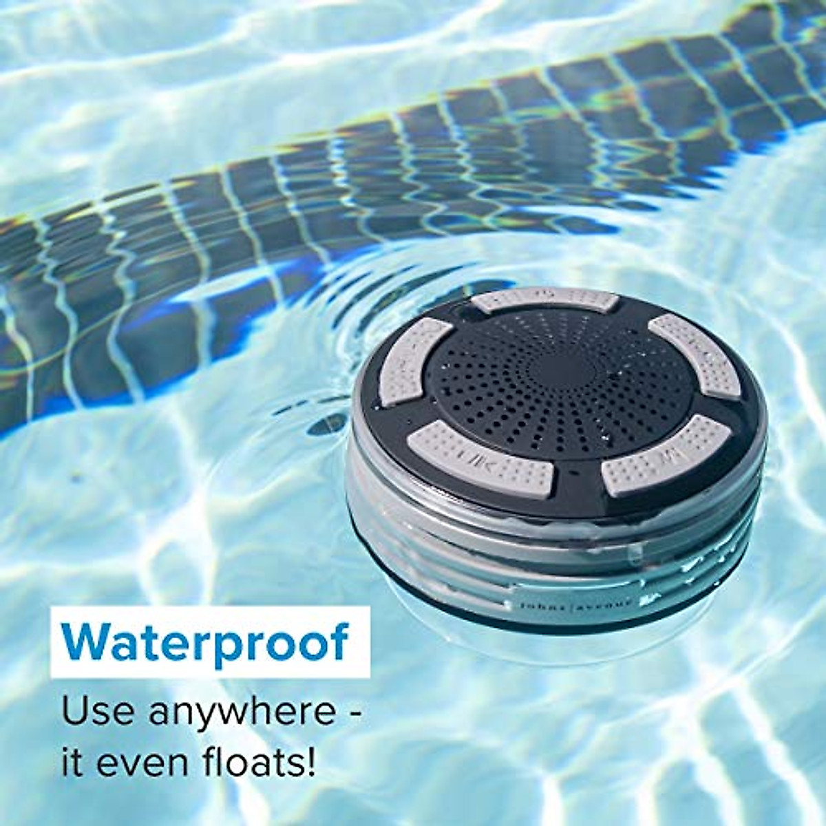 Johns Avenue Bluetooth Shower Speaker Newest Version 5.0 - Certified Waterproof - Wirelessly Pairs Easily to All Your Bluetooth Devices - with White Gift Box