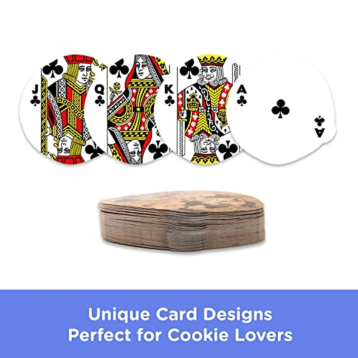 GAMAGO Cookie Playing Cards - Cookie Shaped Deck of Cards to Play Your Favorite Card Games for Birthdays, Stocking Stuffers, White Elephant