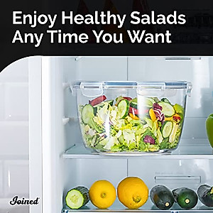 Joined Salad Spinner with Storage Lid, Drain, Bowl, and Colander - Quick and Easy Multi-Use Lettuce Spinner, Vegetable Dryer, Fruit Washer, Pasta and Fries Spinner - 3.7 Qt