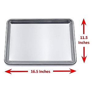 Checkered Chef Baking Sheet with Wire Rack Set - Aluminum Cookie Sheet and Stainless Steel Cooling Rack - Non-stick, Easy Clean Bakeware for Cooking (Jelly Roll, 2 Pack)