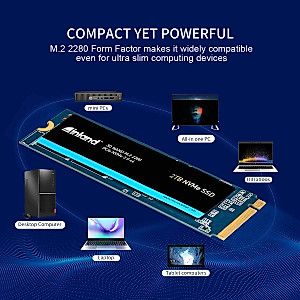 INLAND Premium 2TB SSD M.2 2280 PCIe NVMe 3.0 x4 TLC 3D NAND Internal Solid State Drive, Read/Write Speed up to 3200MB/s and 2900MB/s, 3200 TBW