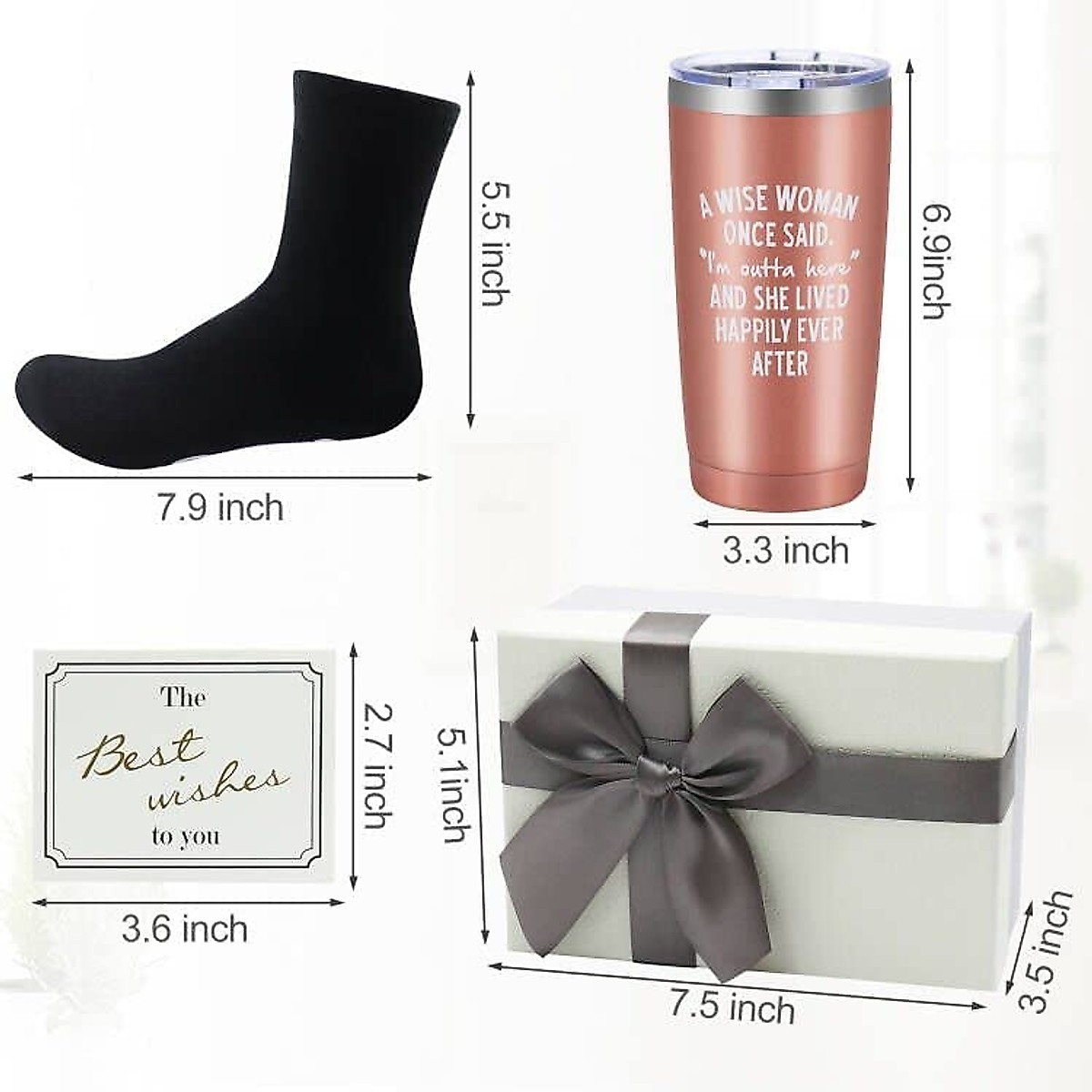 Retirement Gifts For Women,20 OZ Wine Tumbler Happy Goodbye Gifts for Colleagues,Retired Friends,Coworker,Funny Ideas Leaving Gifts,Farewell Gifts - Going Away Gift with Humorous Socks for Mom,Grandma