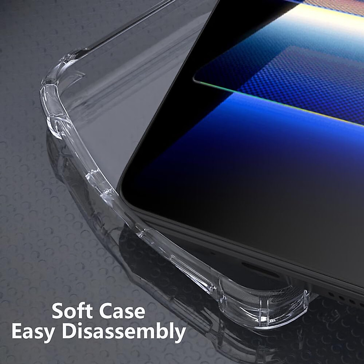 USTIYA Case for Huawei P60 Pro y Huawei P60 Clear TPU Four Corners Protective Cover Transparent Soft