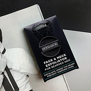 Dermasuri Beard Scrub and Body Polish Mitt for Deep Exfoliation​ - Part of a Skincare Kit for Bearded Men - Cleanse Skin Debris & Brush Away Ingrown Beard Hair - Shaving & Grooming Accessories for Men