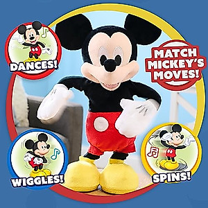 MICKEY Disney Junior Mouse Hot Diggity Dance Feature Plush Stuffed Animal, Motion, Sounds, and Games, Officially Licensed Kids Toys for Ages 3 Up by Just Play