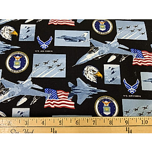Sykel Enterprises Cotton United States of America Air Force Cotton Fabric Print (D562.07)