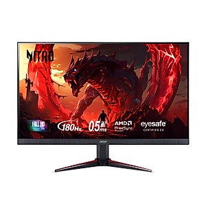 Acer Nitro 27" Full HD 1920 x 1080 PC Gaming IPS Monitor | AMD FreeSync Premium | 180Hz Refresh | Up to 0.5ms | HDR10 Support | 99% sRGB | 1 x Display Port 1.2 & 2 x HDMI 2.0 | VG270 M3bmiipx